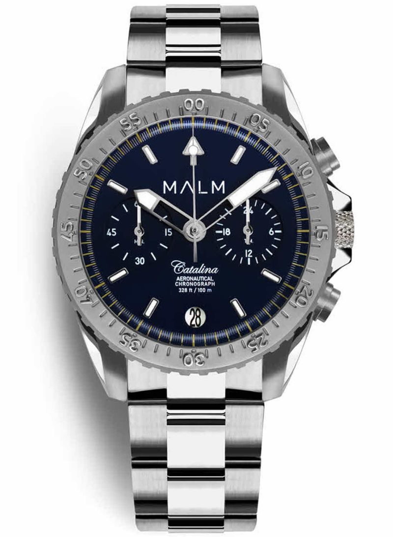 MALM Catalina Blue Silver Aeronautical Chronograph 41 MW-CA47SWAF - RIP