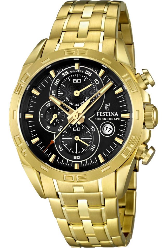 Festina Gold Black Chronograph F16656/5 - RIP
