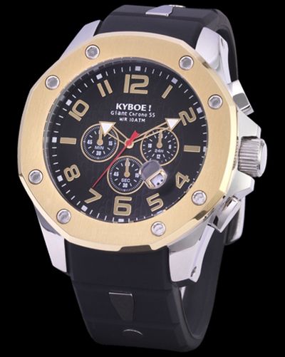 Kyboe Chrono Port Silver/Gold Black 55MM KPS55-002 - RIP